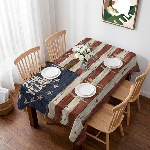 250 Anniversary USA Flag Table Cloth Waterproof Tablecloths, Vintage ...