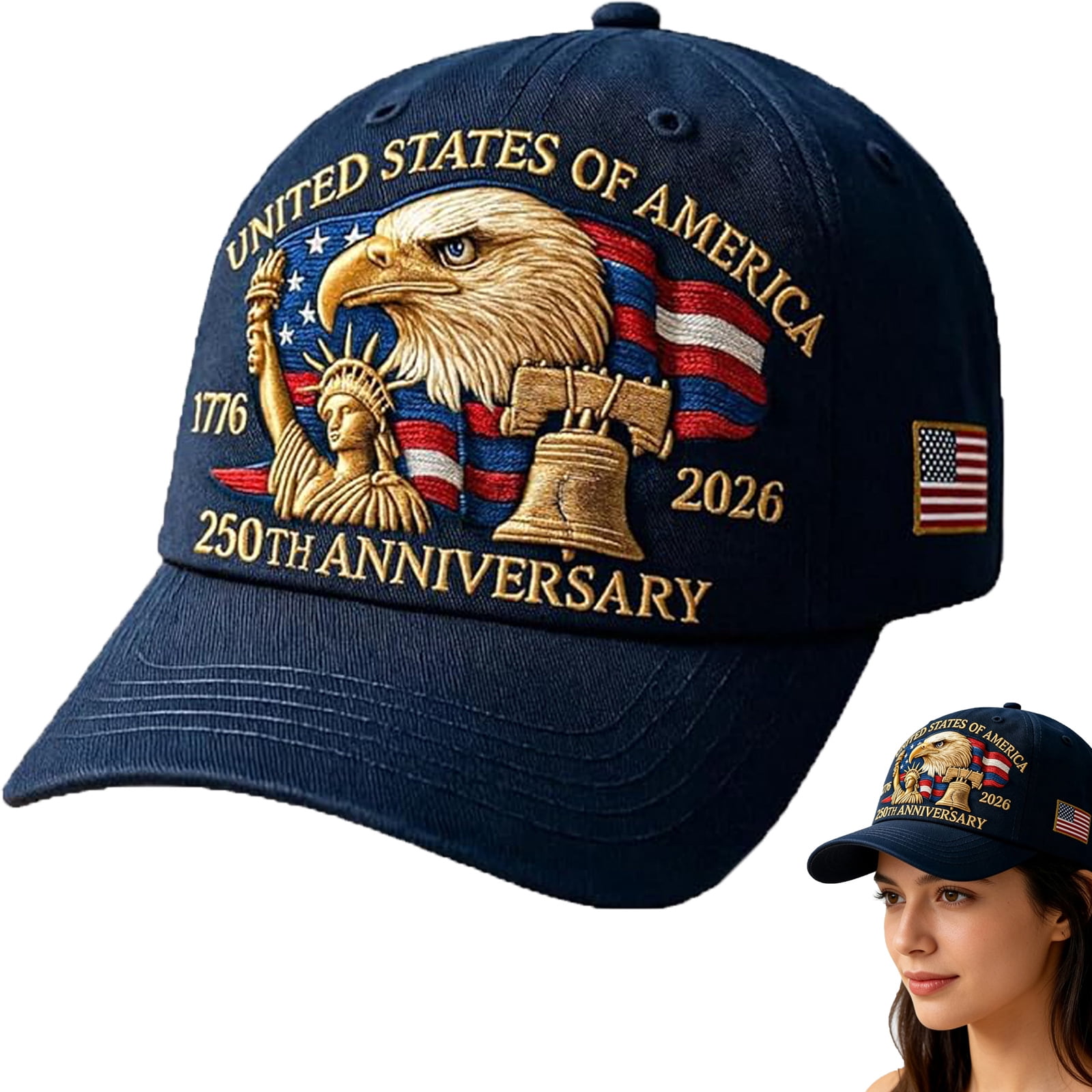 250 Anniversary USA Hat, Adjustable 250 Year American Anniversary Hat ...