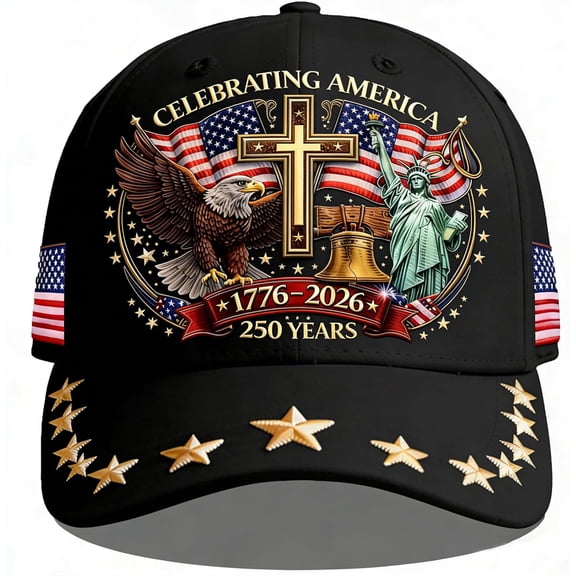 250 Years Anniversary USA Light-green Baseball Cap with Printed Artwork ...