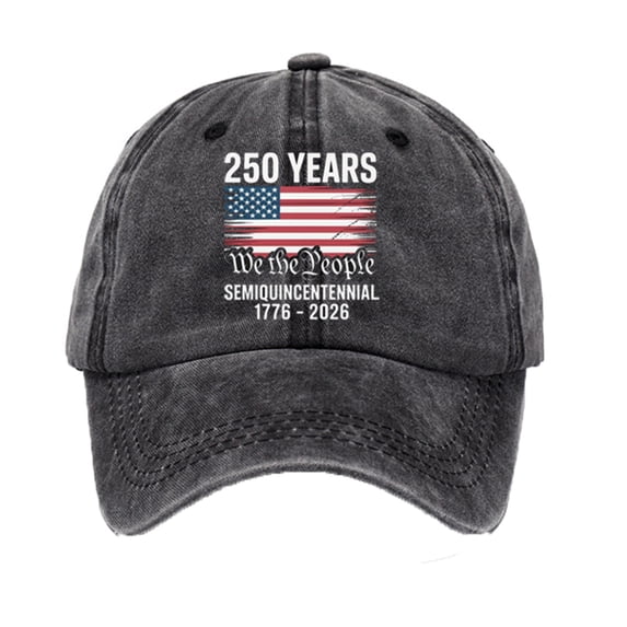 250 Anniversary USA Hat Vintage Washed Denim Baseball Cap, Adjustable ...