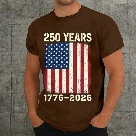 250 Anniversary USA Merchandise Men Short Sleeve Crewneck Patriotic ...