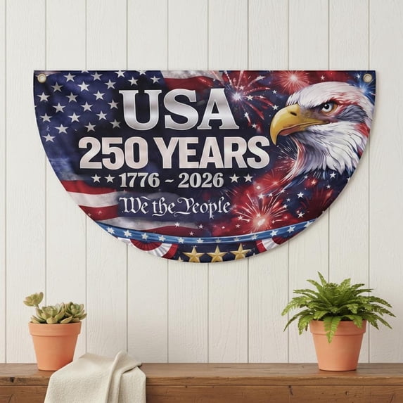 250 Anniversary USA Pleaing Bunting Flag, We The People Semicircle Flag ...