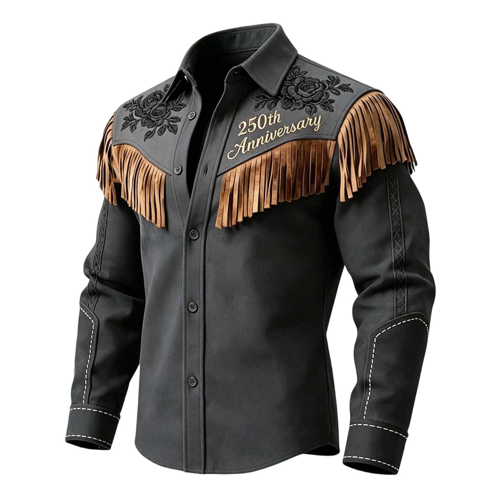 250 Anniversary USA Polo Shirt Anniversary Print Western Denim Shirt ...