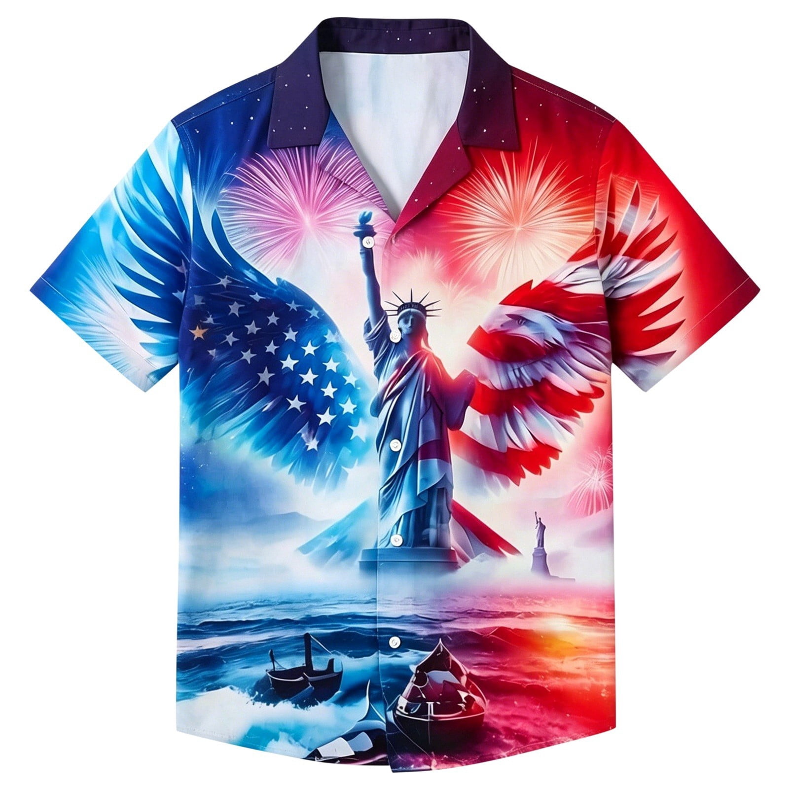 250 Anniversary USA Polo Shirt Mens Shirts Short Sleeve Tropical Button ...