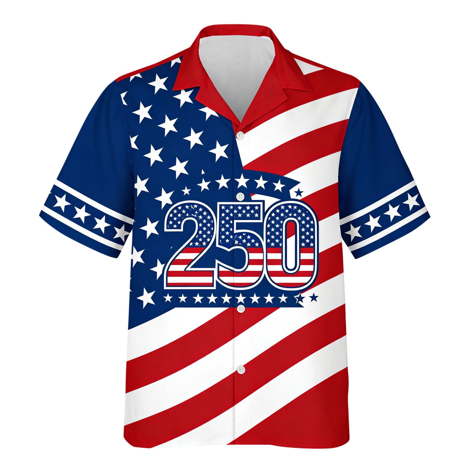 250 Anniversary USA Shirt America Flag Patriotic Button Shirts for Men ...
