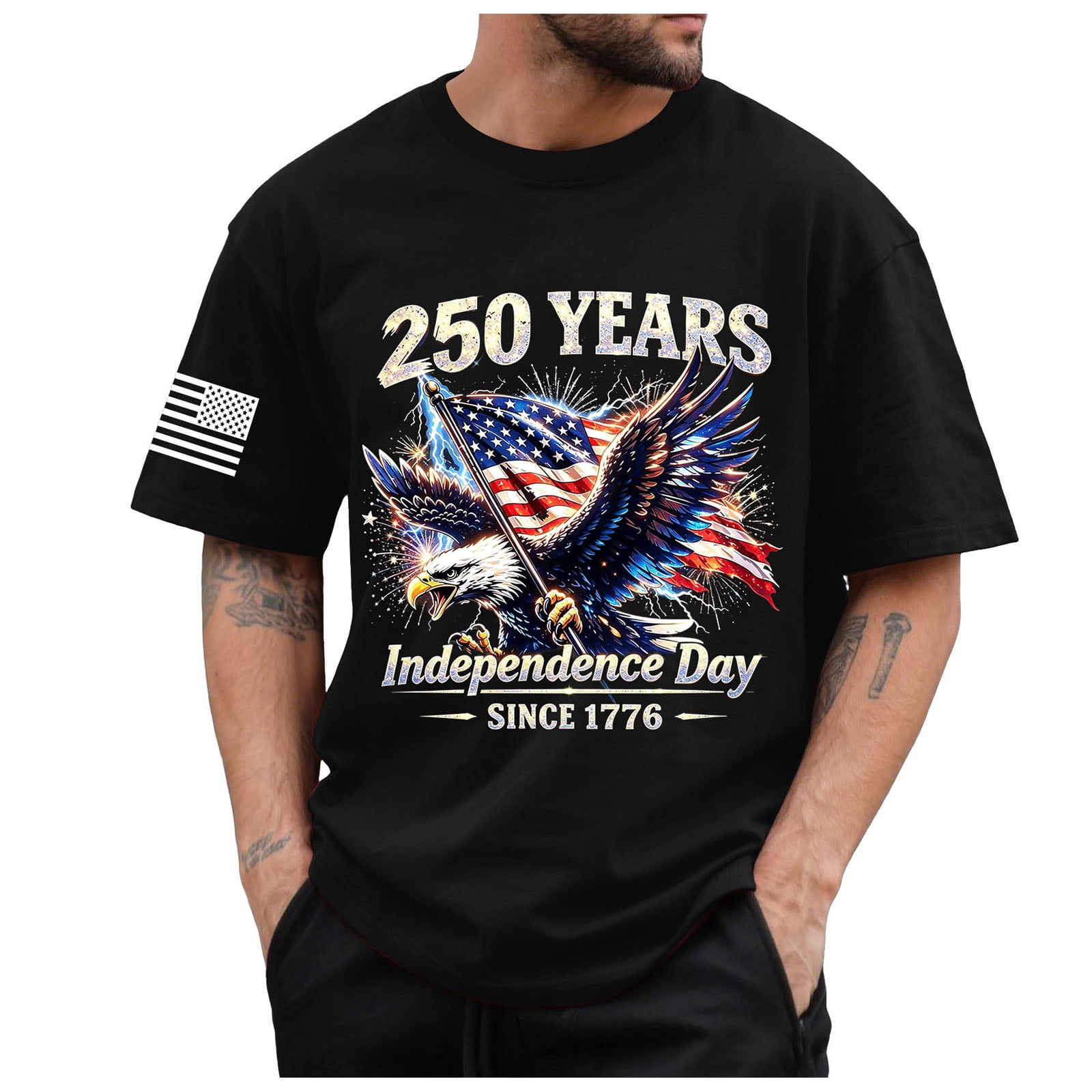 250 Anniversary USA Shirt Mens Flag Tshirt 250th America Anniversary ...