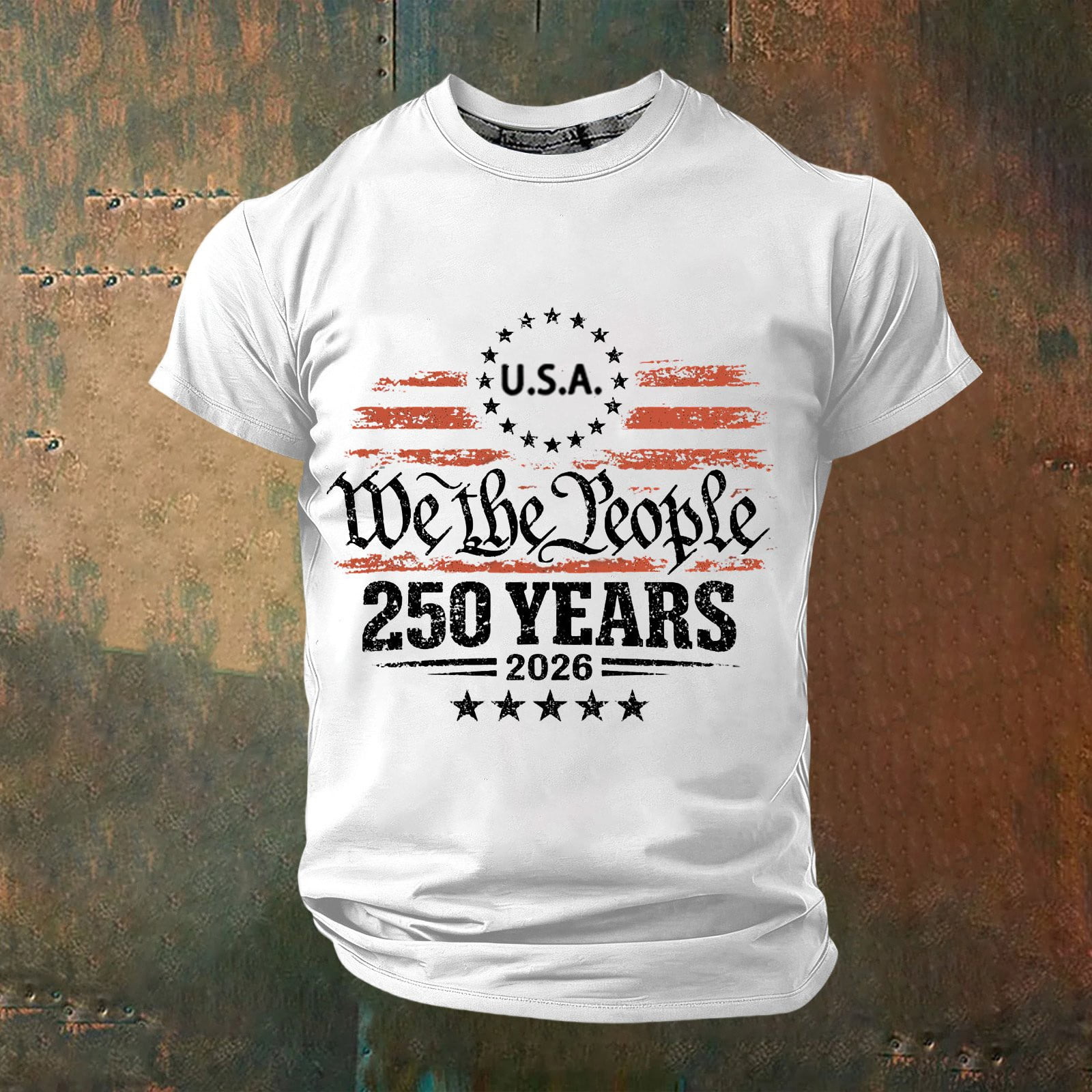 250 Anniversary USA Shirt Mens Short Sleeve Crewneck Patriotic Graphic ...
