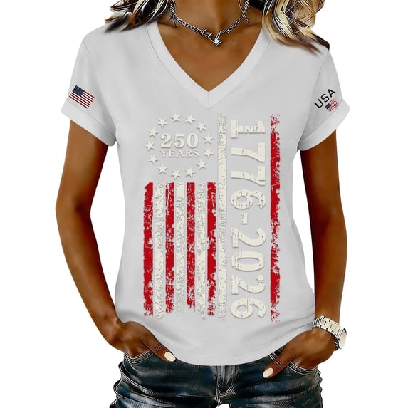 250 Anniversary USA Shirt Women 4th of July Patriotic Shirts 250th Red ...