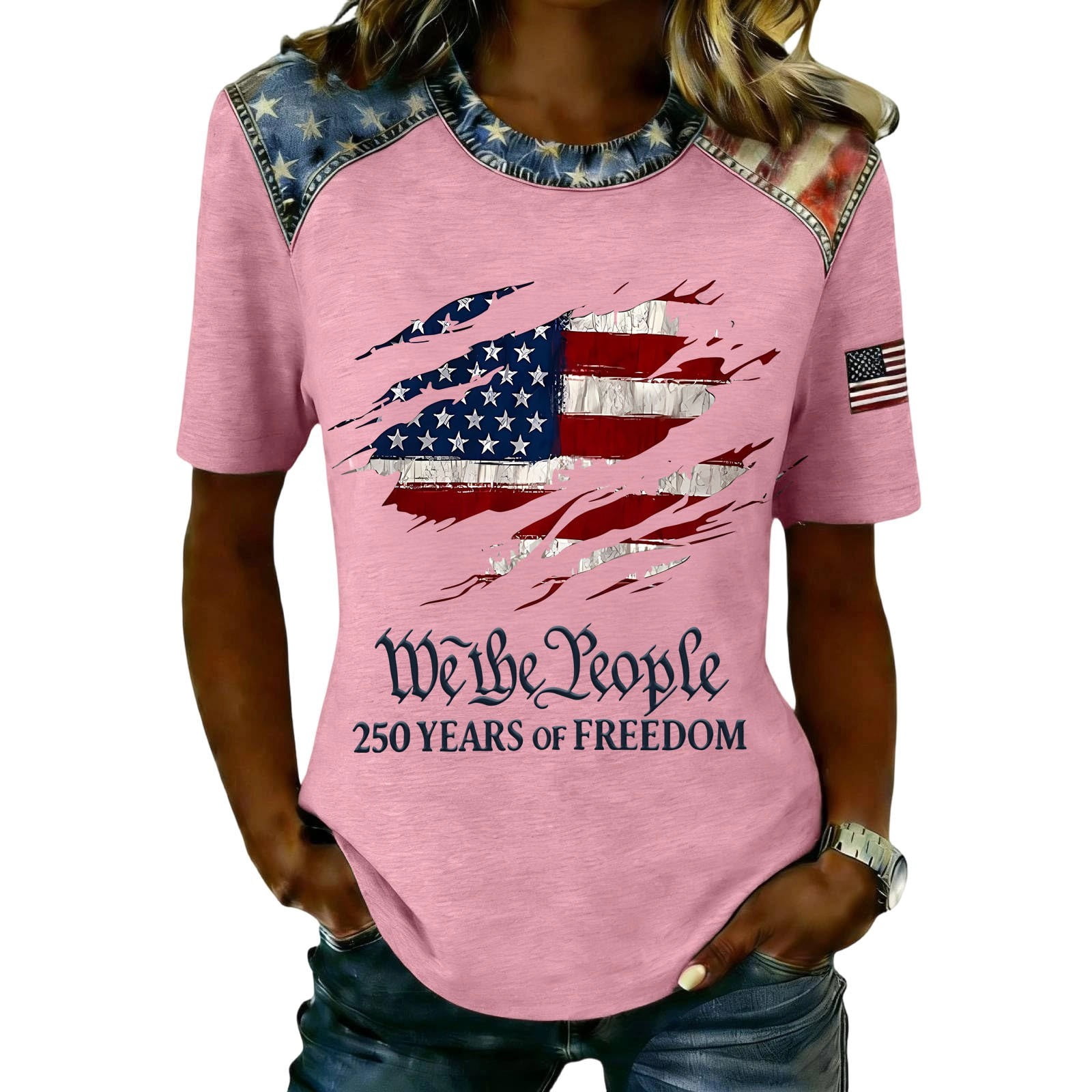 250 Anniversary USA Shirt Women 4th of July T-Shirts Patriotic Shirts ...