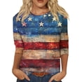 250 Anniversary USA Shirts 3/4 Length Sleeve Womens Crew Neck American ...