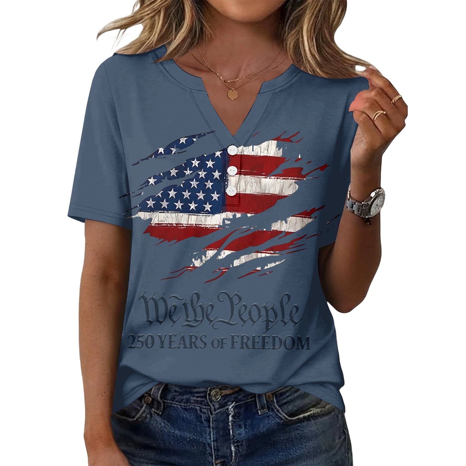 250 Anniversary USA Shirts Womens Floral Printed USA American Flag ...