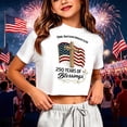 250 Anniversary USA Shirts for Kids Girls USA American Flag Crop Tops ...