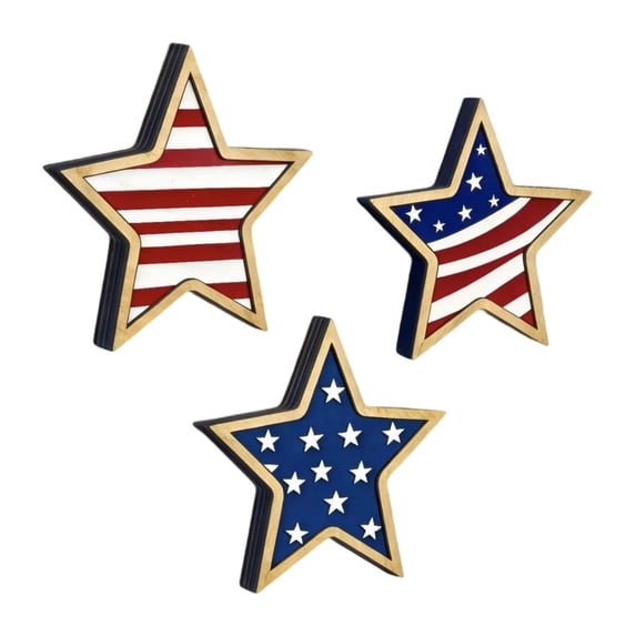 250 Anniversary USA Standing Star Patriotic Wooden Desktop Ornament for ...