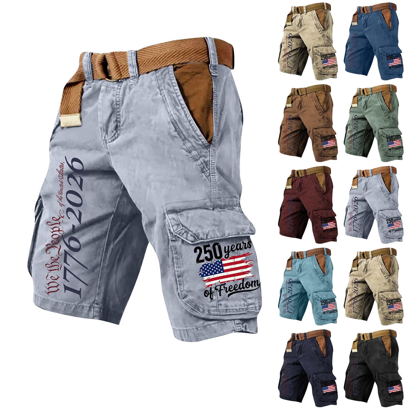 250 Anniversary Usa Cargo Shorts for Men 1776-2026 America Anniversary ...