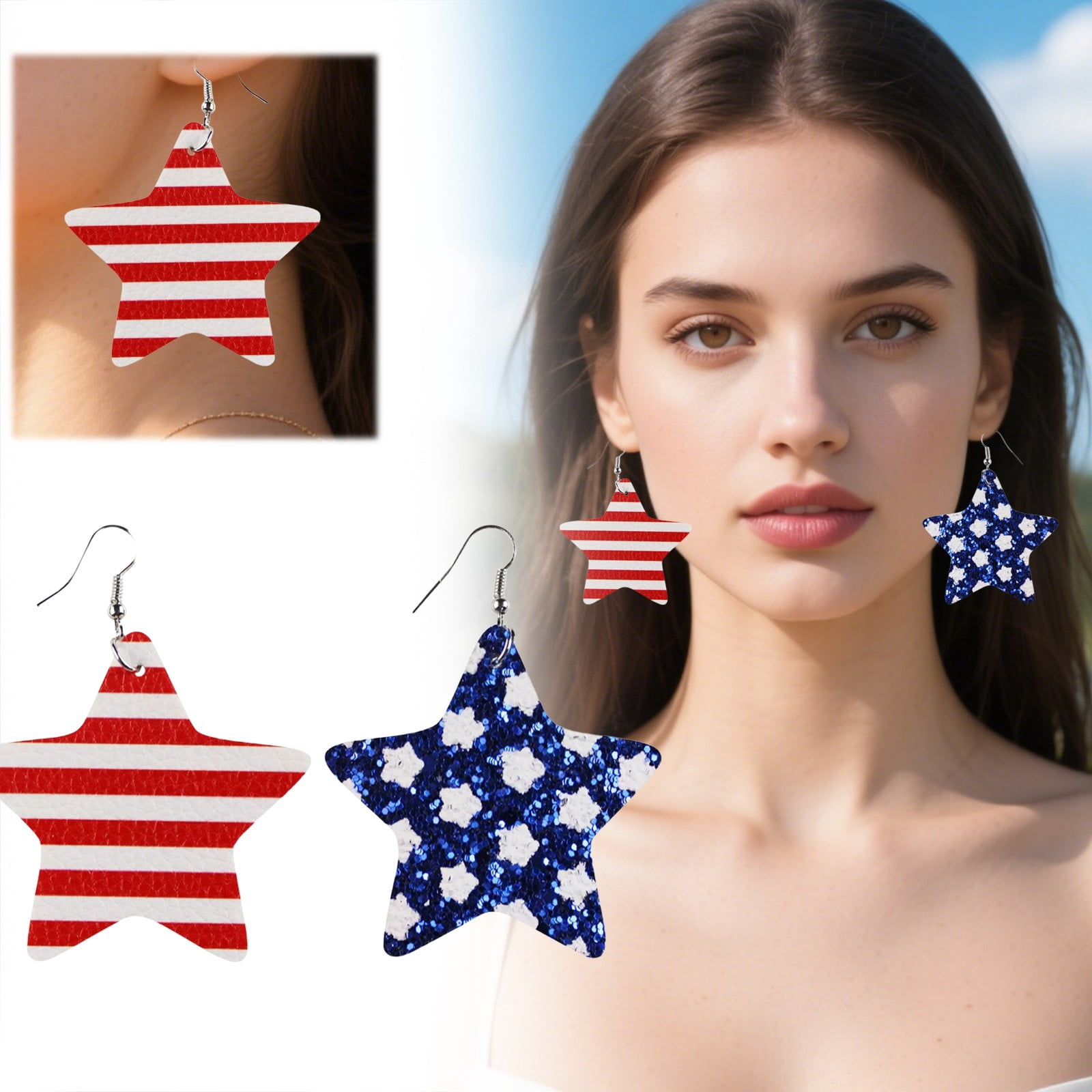 250 Anniversary Usa Decorations,Patriotic Leather Earrings for Women ...