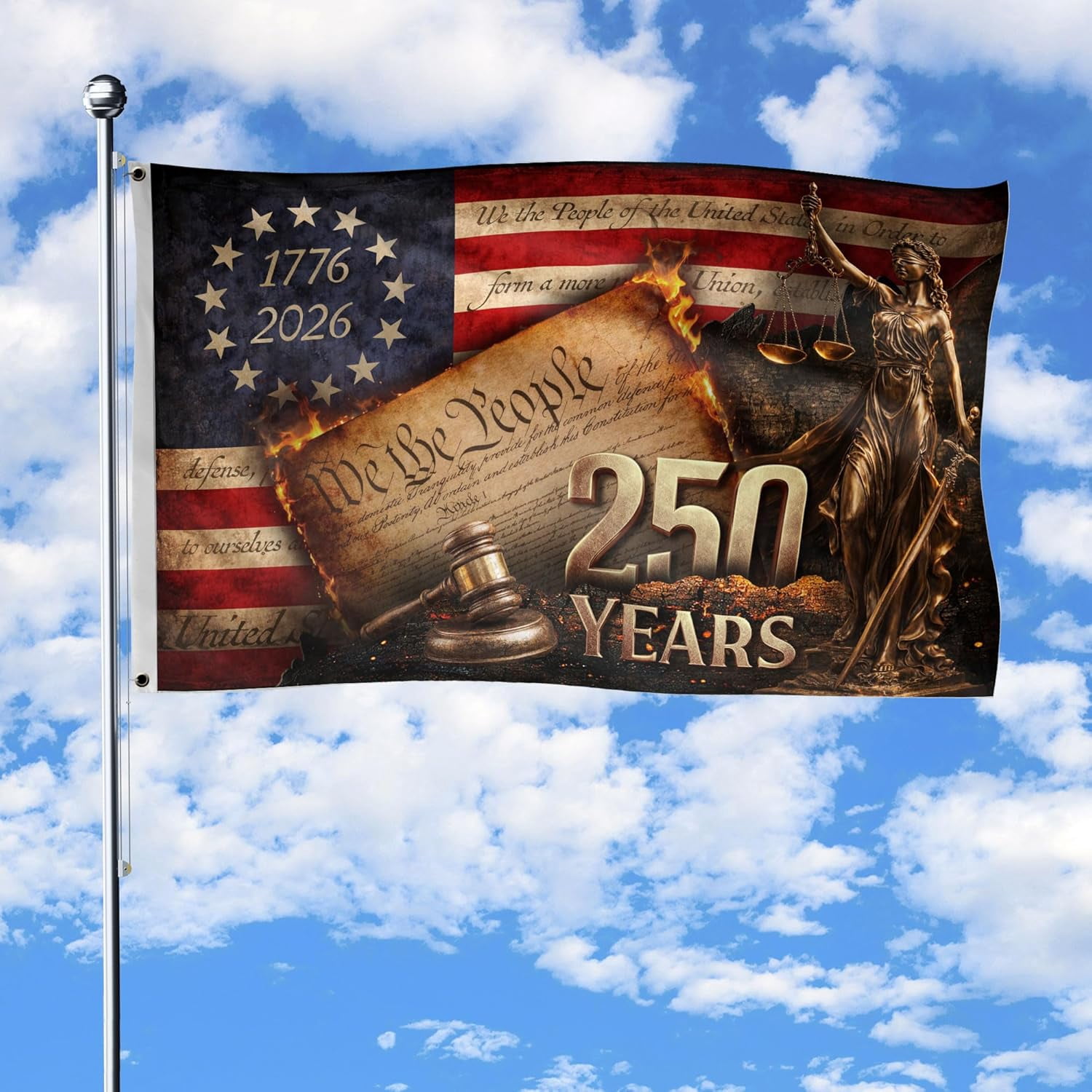 250 Anniversary Usa Flag, Commemorative House Flags, American Flag With ...