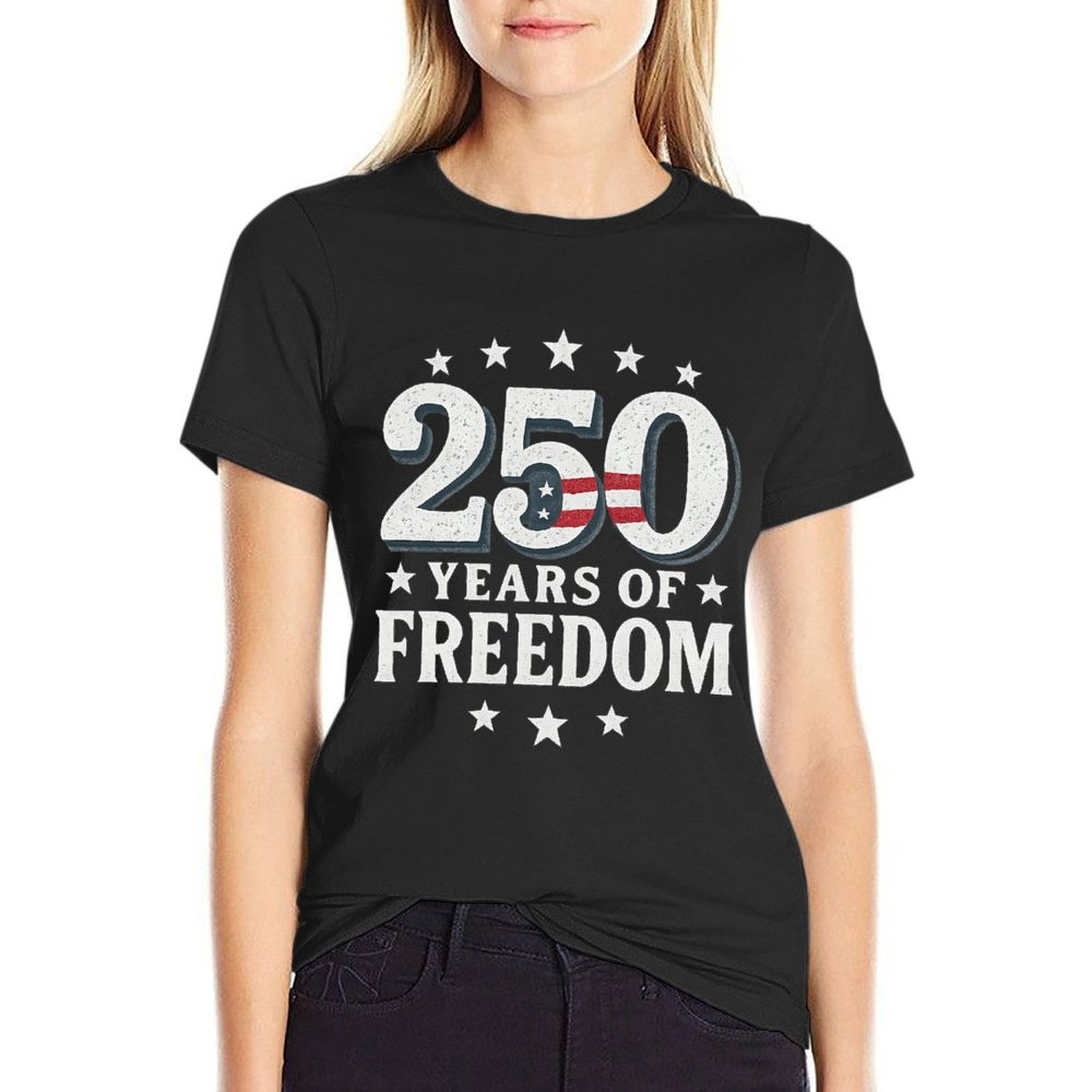 250 Anniversary Usa Flag Women's HD Graphic Print Short Sleeve Tee ...
