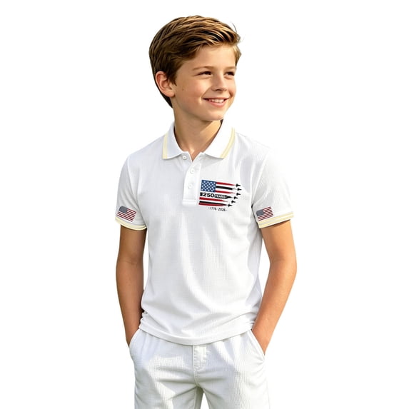 250 Anniversary Usa Kids Knit Printed Shirt Lightweight Everyday Modern ...
