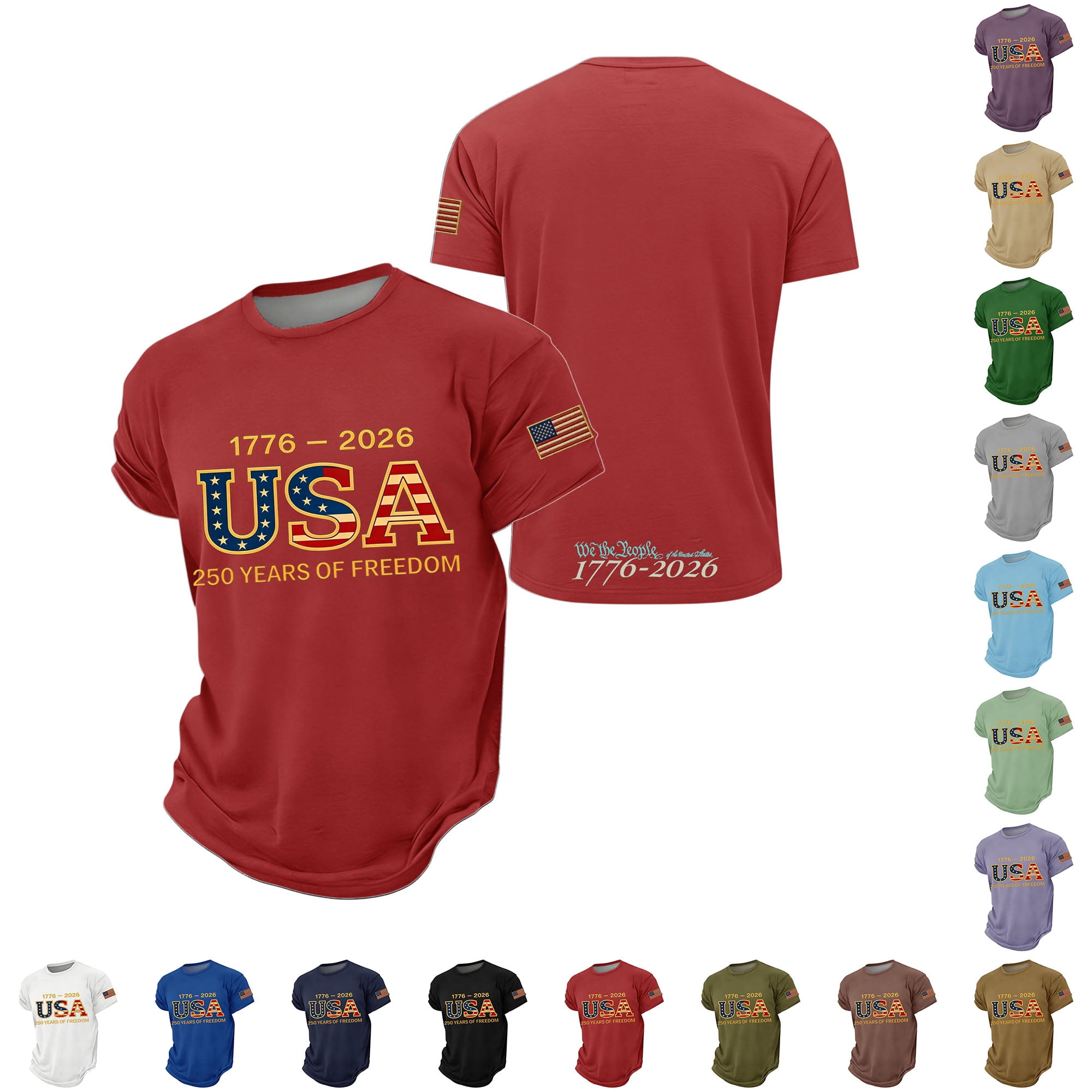 250 Anniversary Usa Mens Shirt 1776 Shirts for Men Mens 4th Of July ...