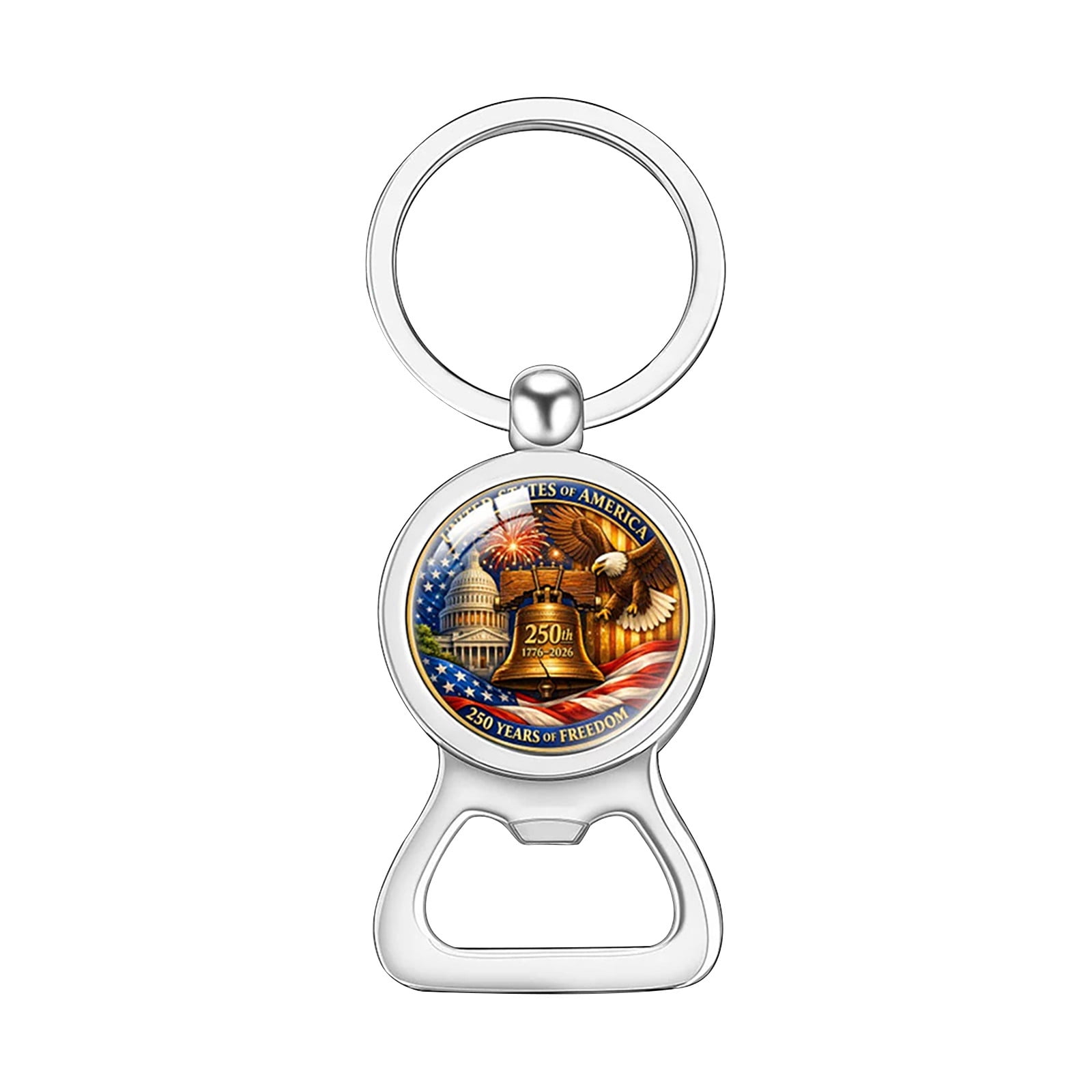 250 Anniversary Usa Merchandise, Metal 250th Keychain With Bottle ...