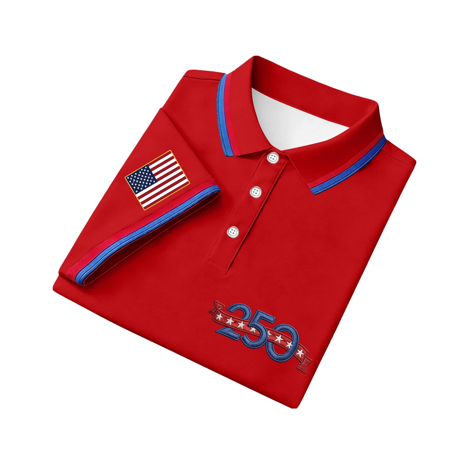 250 Anniversary Usa Polo Shirt for Men Short Sleeve Usa Flag Print Polo ...