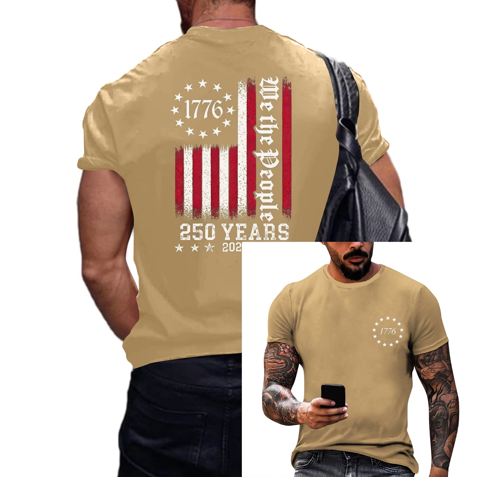 250 Anniversary Usa Shirt Short Sleeve Mens Shirts American Flag ...