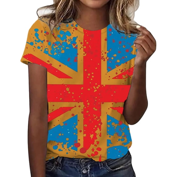 250 Anniversary Usa Shirt Women Casual Loose Fit Graphic Print Short ...