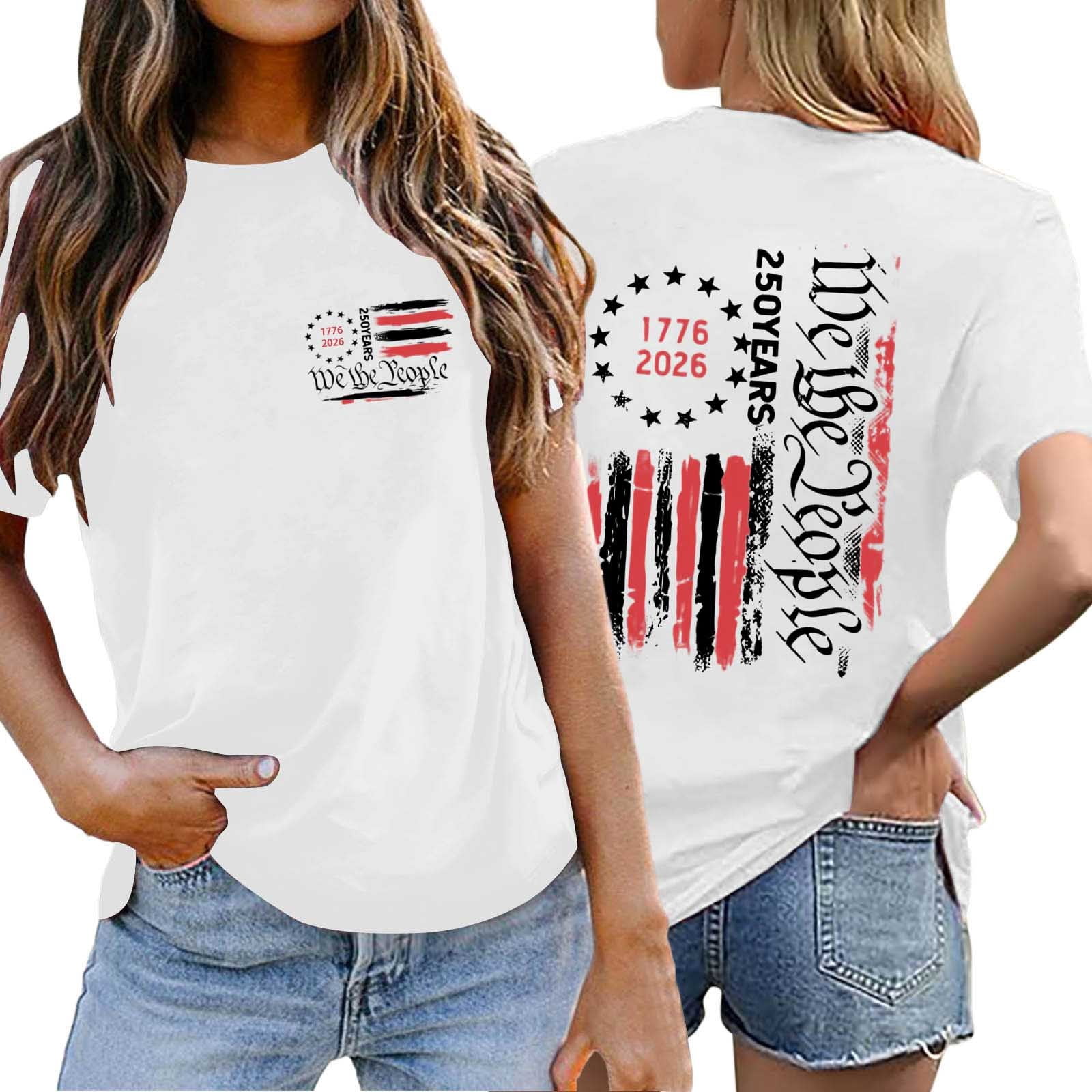 250 Anniversary Usa Shirt Women Patriotic Graphic T Shirt Short Sleeve ...