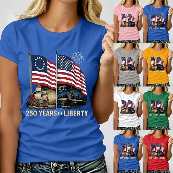 250 Anniversary Usa Shirt Women's Patriotic Graphic Tee Festive ...