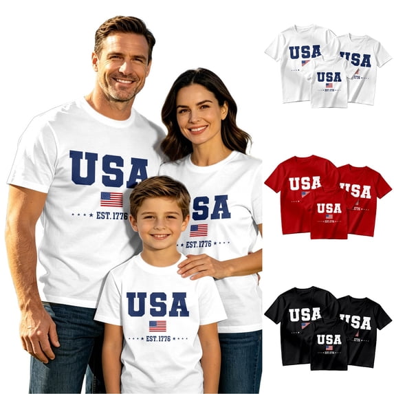 250 Anniversary Usa Tshirt Boys Independence Day Print Crewneck Short ...
