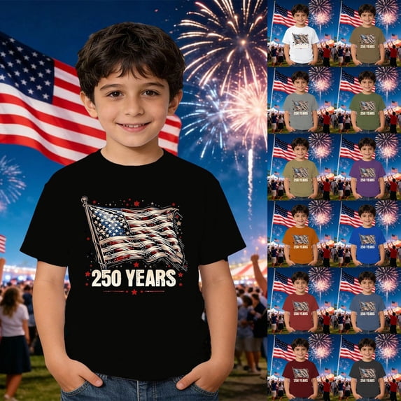 250 Anniversary Usa Tshirt Kids 4Th of July Patriotic Independence Day ...