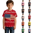 250 Anniversary Usa Tshirt Kids Breathable Short Sleeve Everyday Play ...