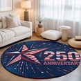 250 Anniversary Washable Round Area Rug 3.3 ft, Independence Day Red ...