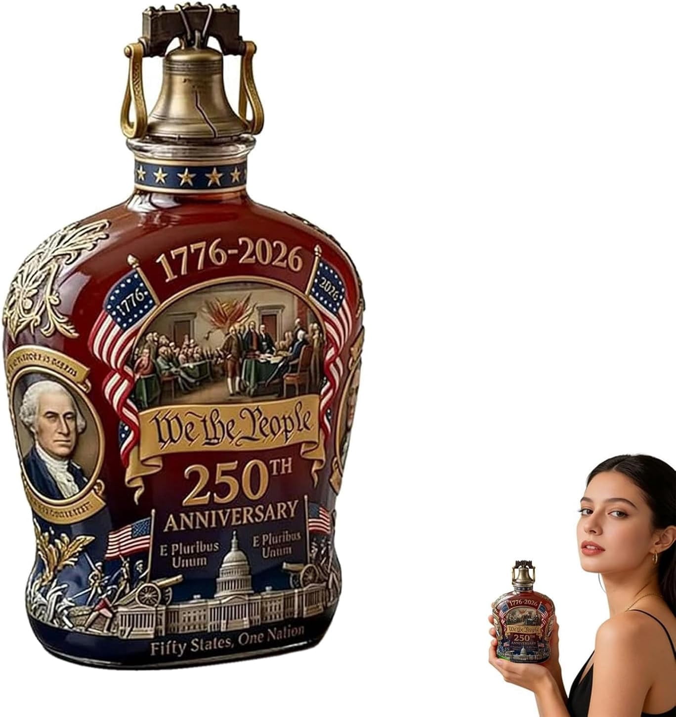 U.S. 250th Anniversary Commemorative Whiskey Bottle, “We the People ...