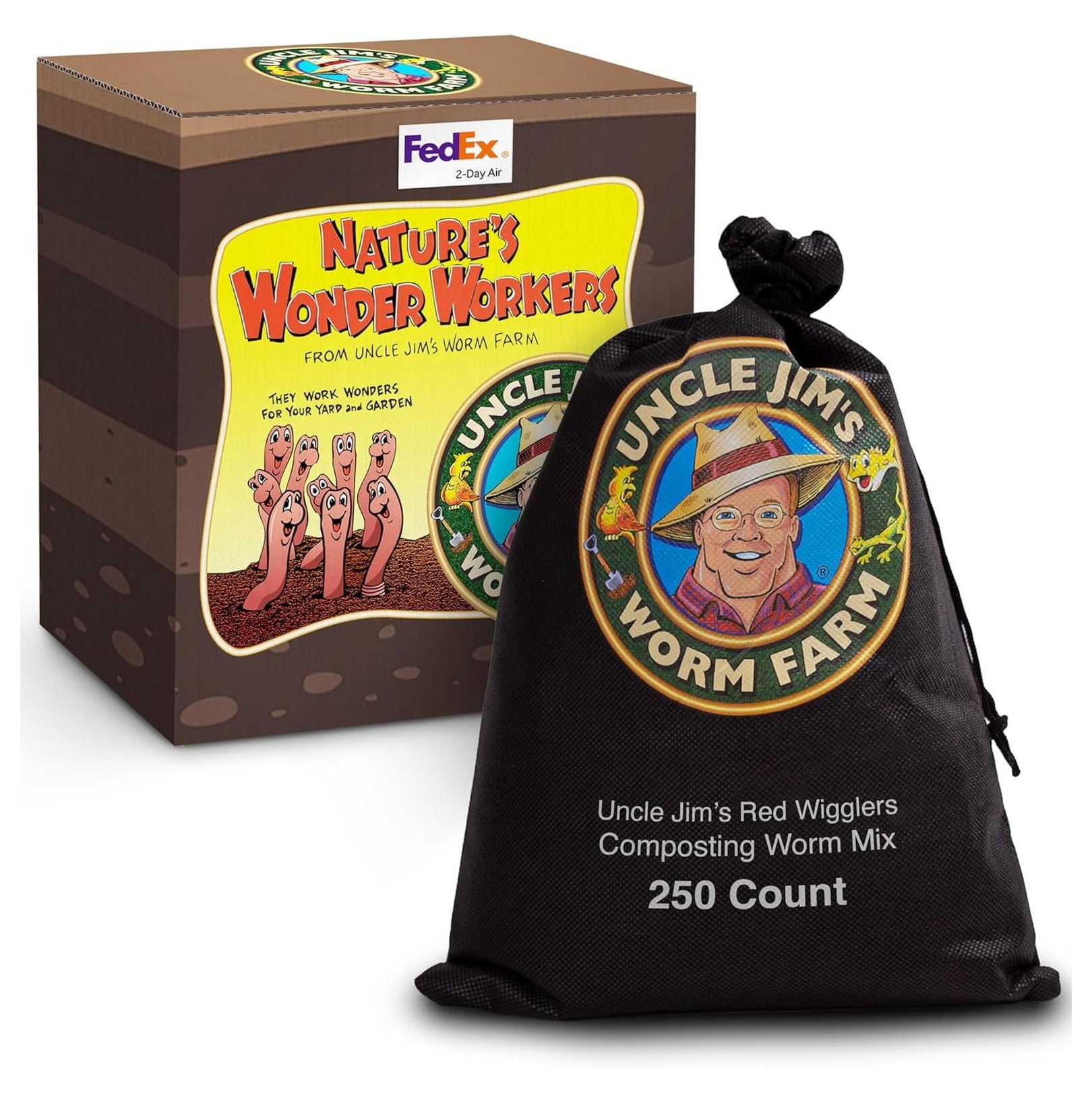 250 Count Red Wiggler Composting Worms Mix for Garden Soil or Fishing ...