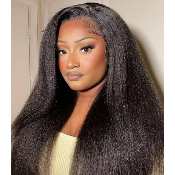 250% Density Kinky Straight Drawstring Half Wig 3 In 1 Half Wigs With ...