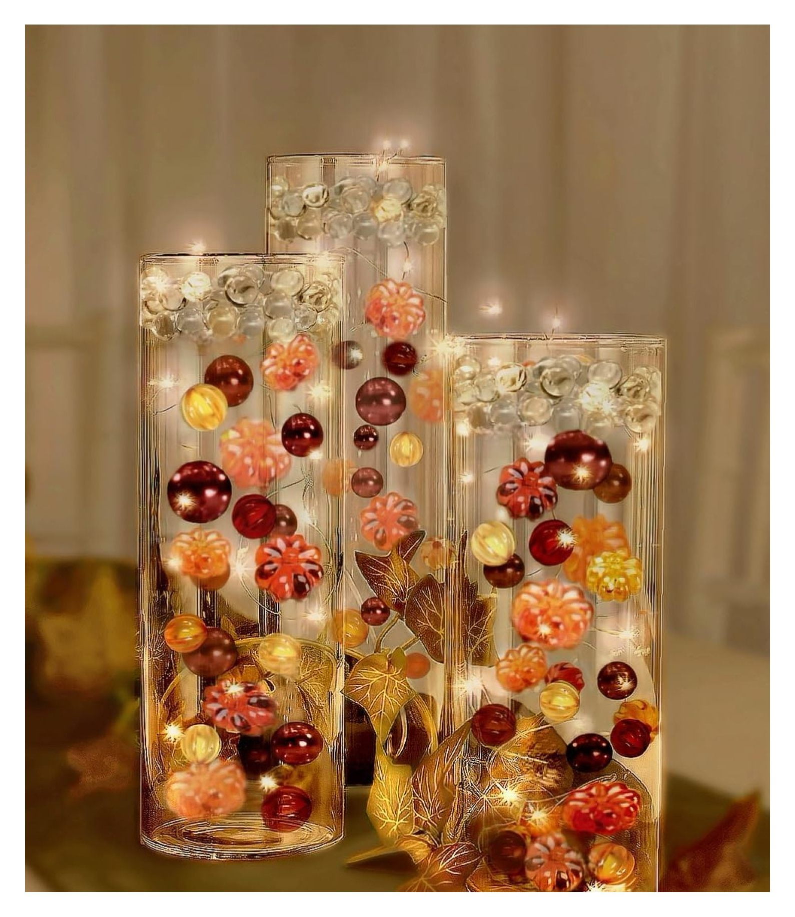250 Floating Fall Thanksgiving Pumpkin Gems & Pearls-Fills 5 Gallons of ...