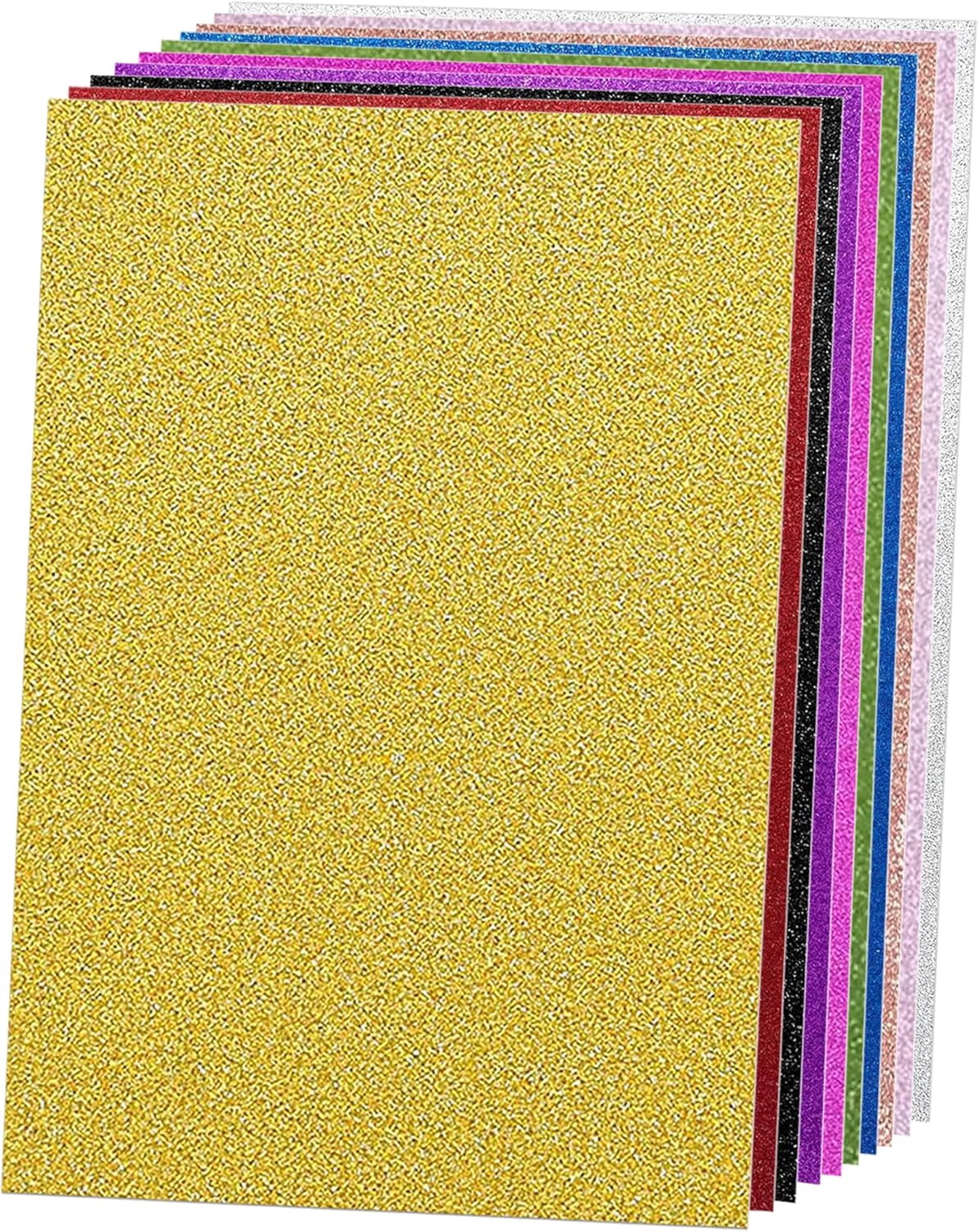 250 GSM Glitter Cardstock Glitter Paper, 10 Color Sparkling Craft Paper ...