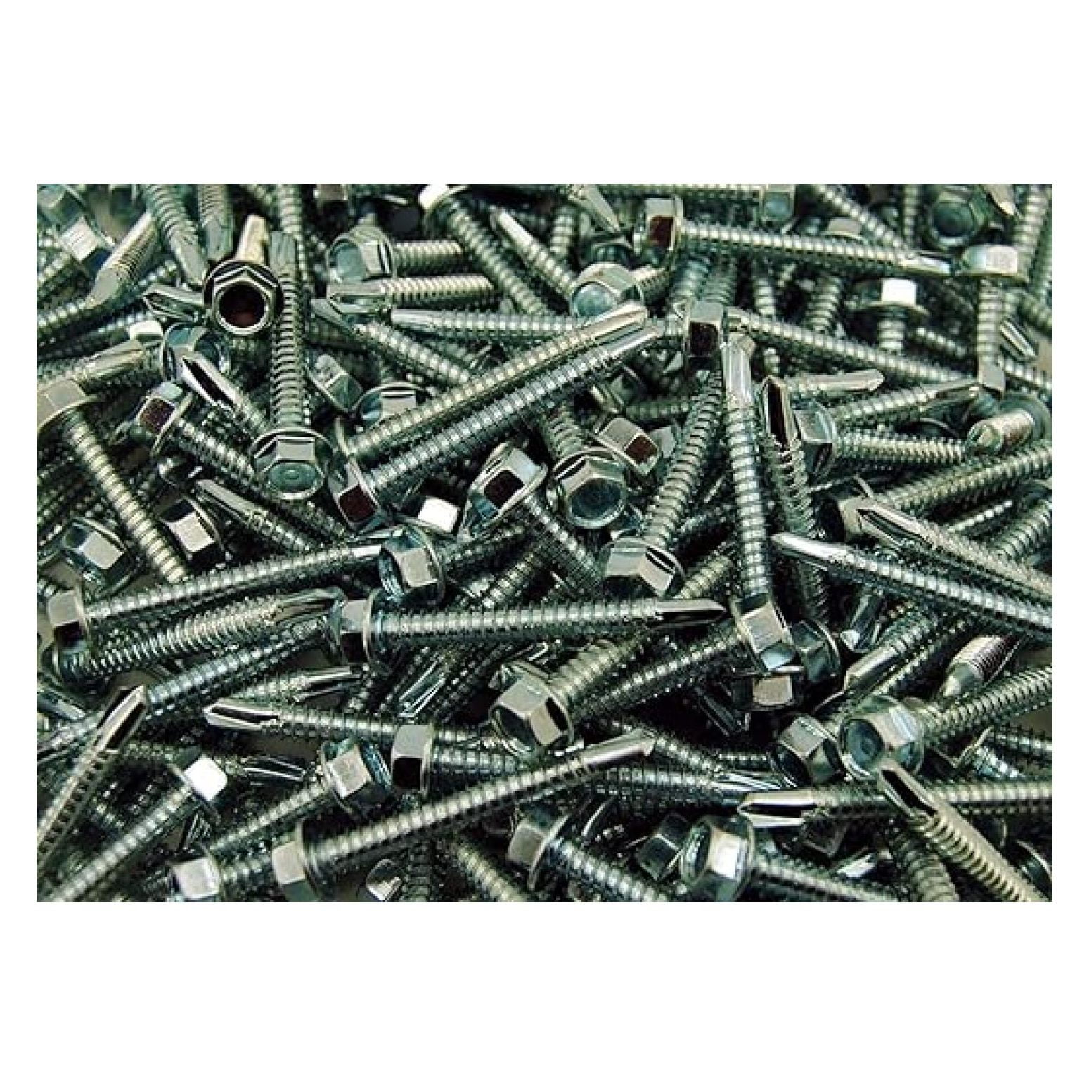 (250) Hex Washer Head 1/4 x 2 Self-Drilling Tek Screws IHW #14 - Walmart.com
