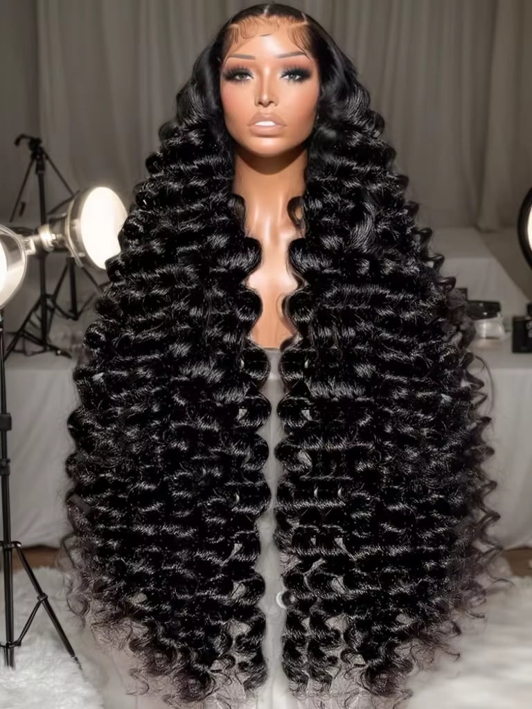 250 High Density Loose Deep Wave Pattern Wigs 30 40 Inch 13x6 HD Lace ...