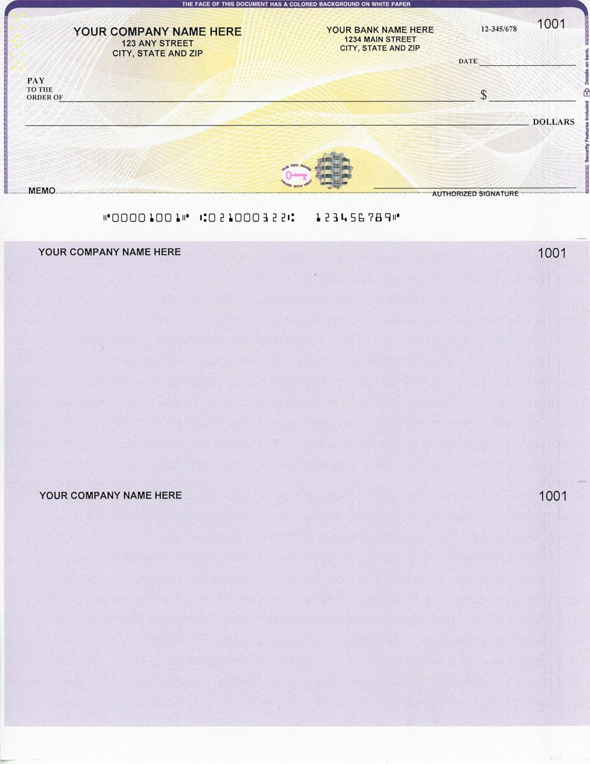 250 High-Security Hologram Prismatic Broadway Computer Checks - Check on Top - Compatible with ...