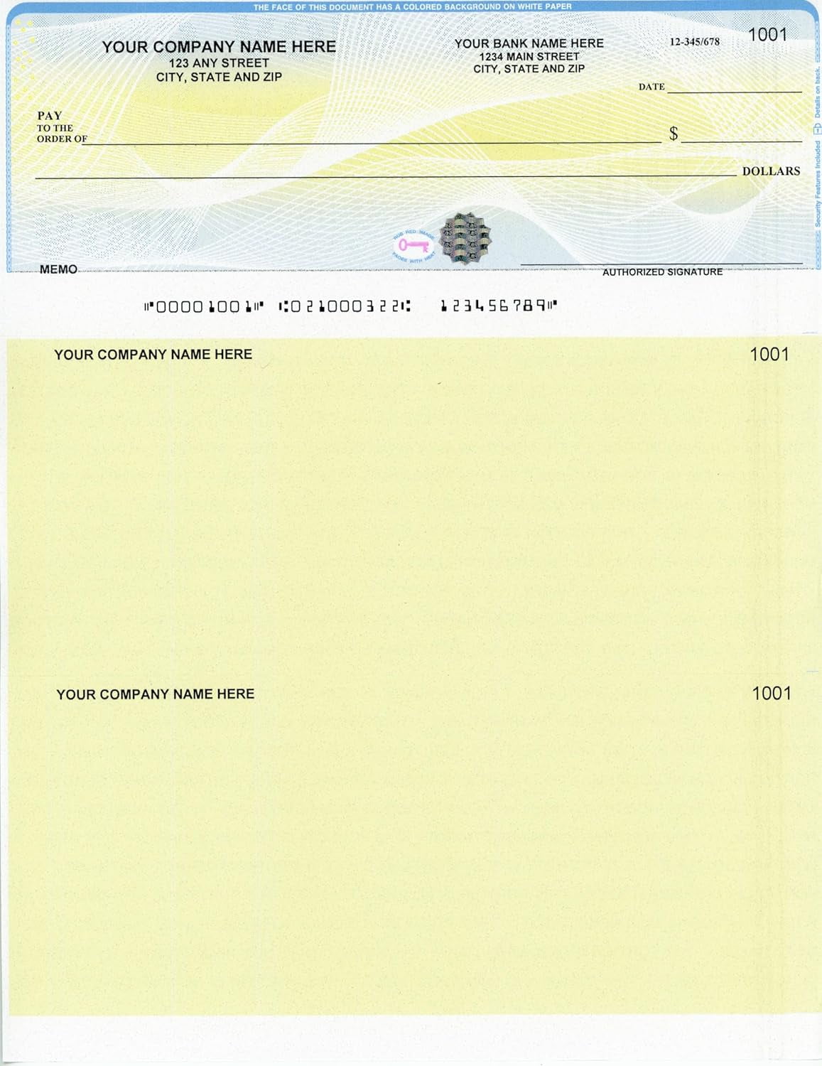 250 High-Security Hologram Prismatic Broadway Computer Checks - Check ...