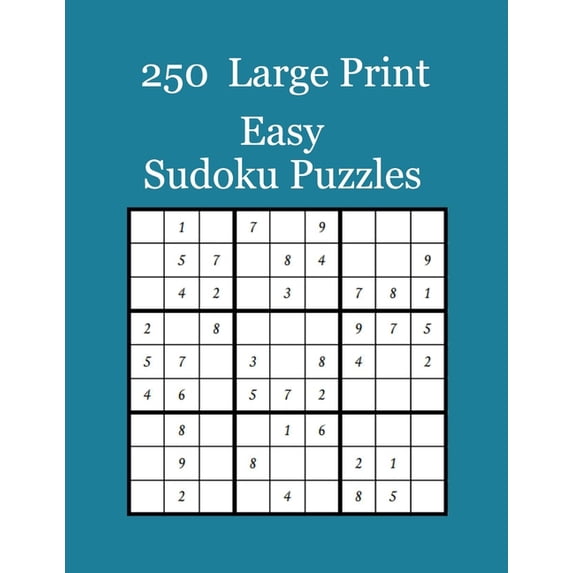 250 Large Print Easy Sudoku Puzzles (Paperback)(Large Print) - Walmart.com