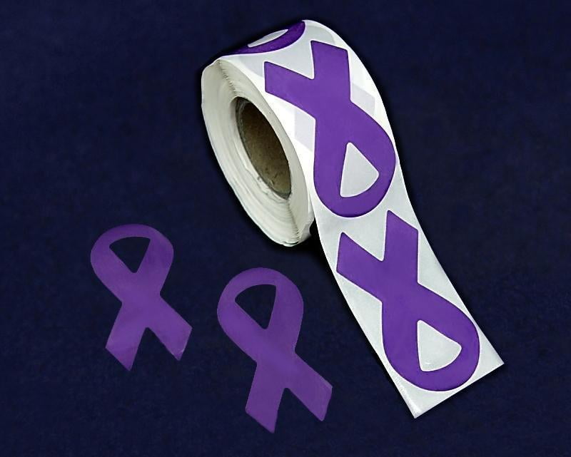 Large Purple Ribbon Stickers (250 per Roll) - Walmart.com