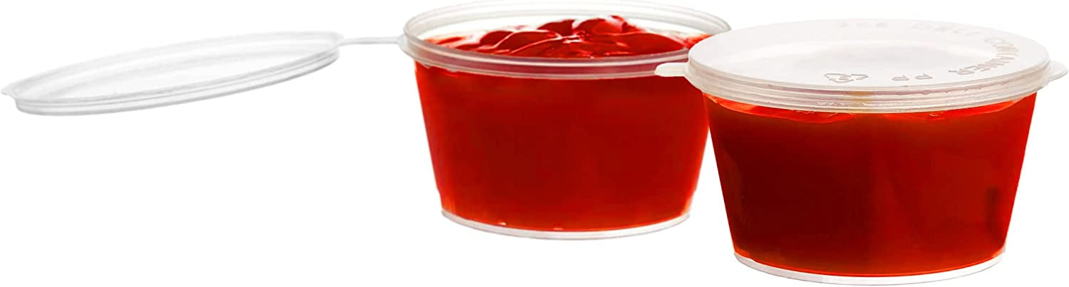 (250 PACK) 5.5 Oz Leak Proof Portion Cups with Lids - Plastic Condiment ...