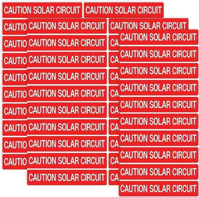 250 PCS PV Solar Safety Warning Labels, Caution Solar Circuit Stickers ...