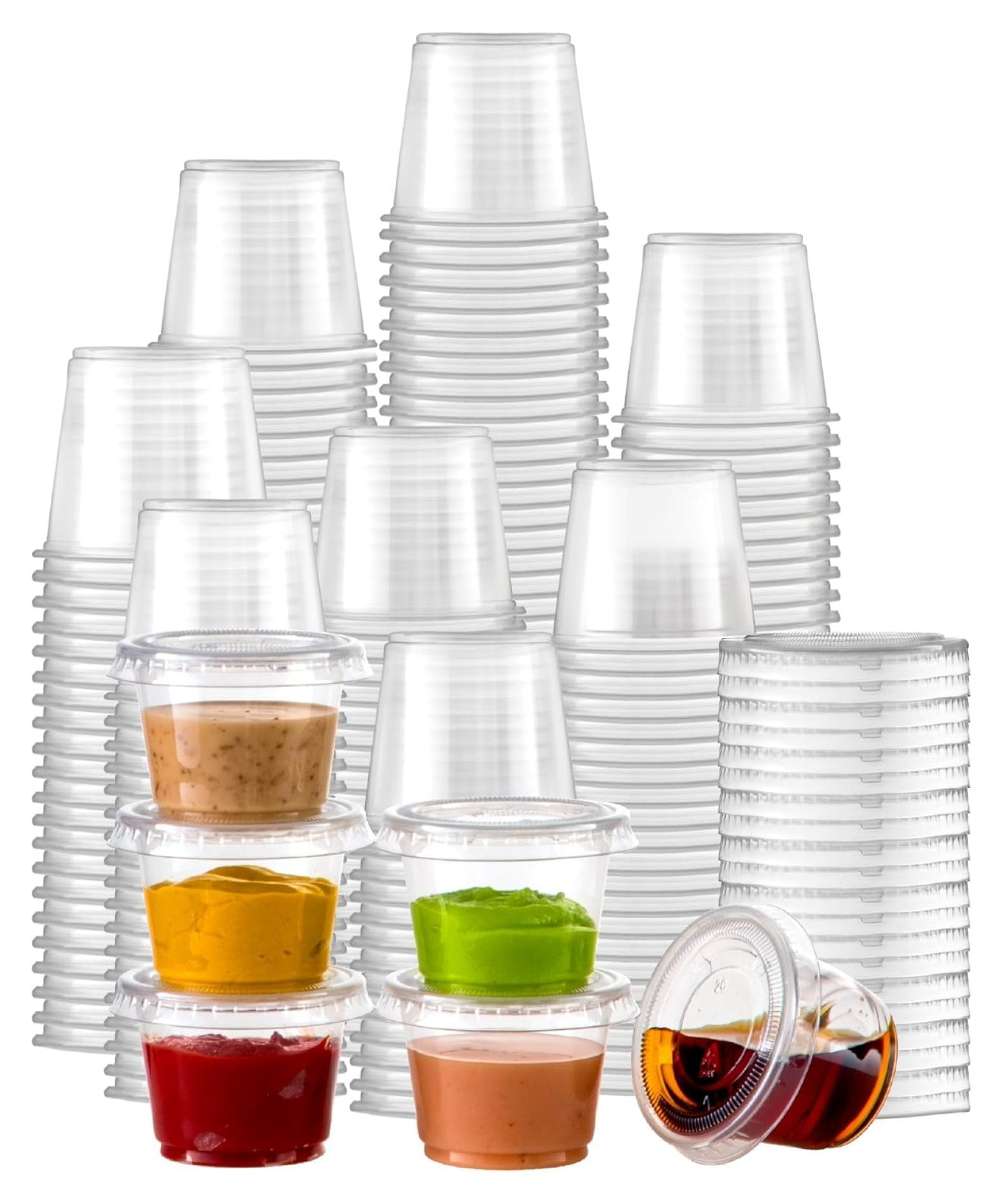 250 Pack 1 oz Jello Shot Cups with Lids, Disposable Souffle Portion ...