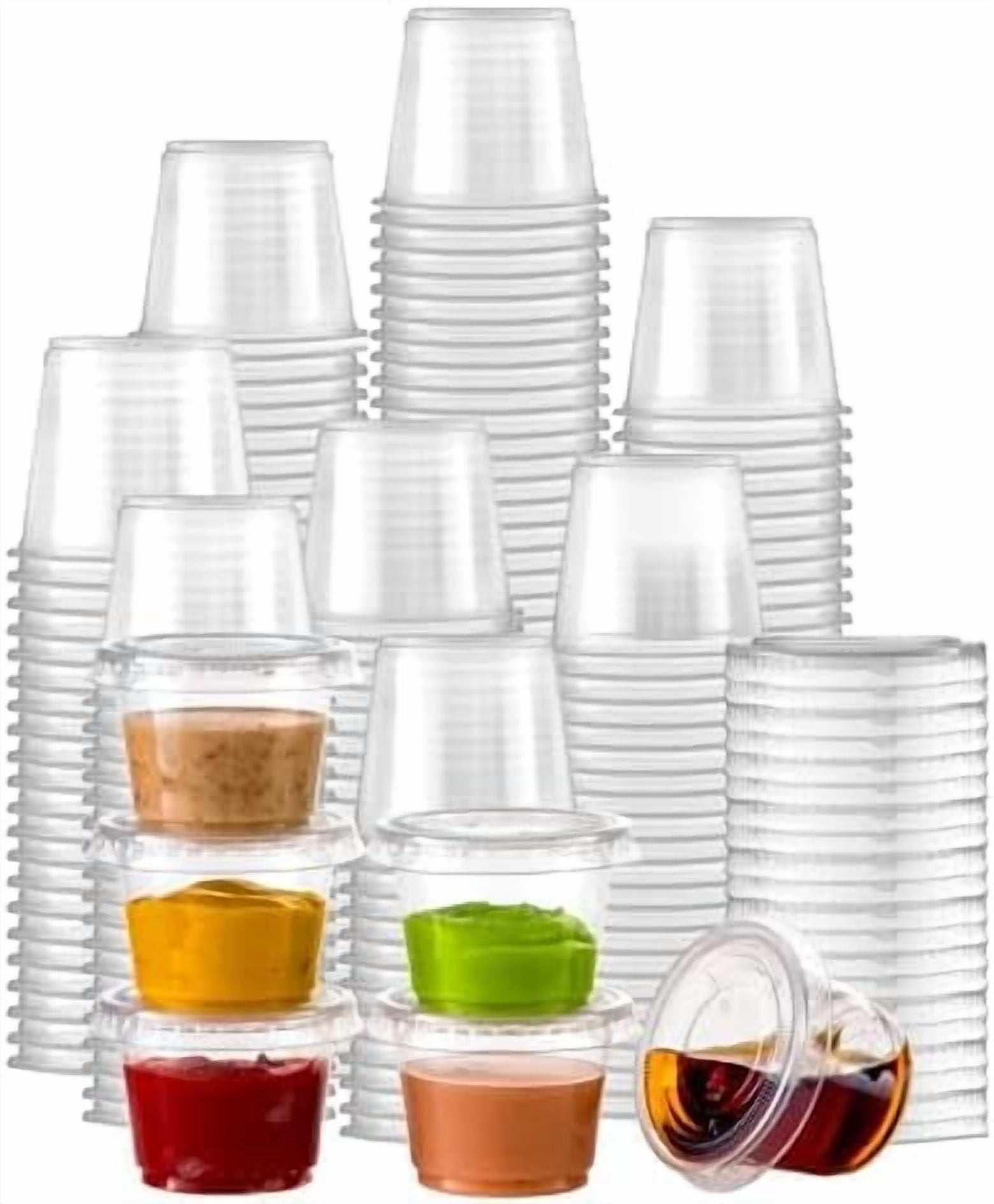 250 Pack 1 oz Jello Shot Cups with Lids, Disposable Souffle Portion ...