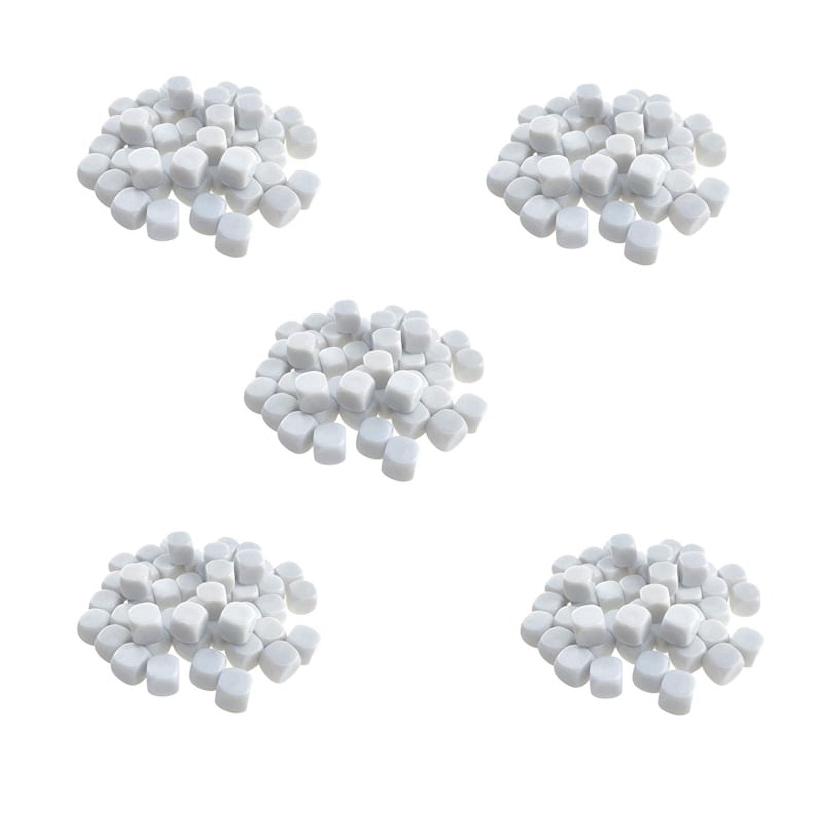 250 Pack 16MM Blank White Set Acrylic Rounded D6 Space for Game,Party ...