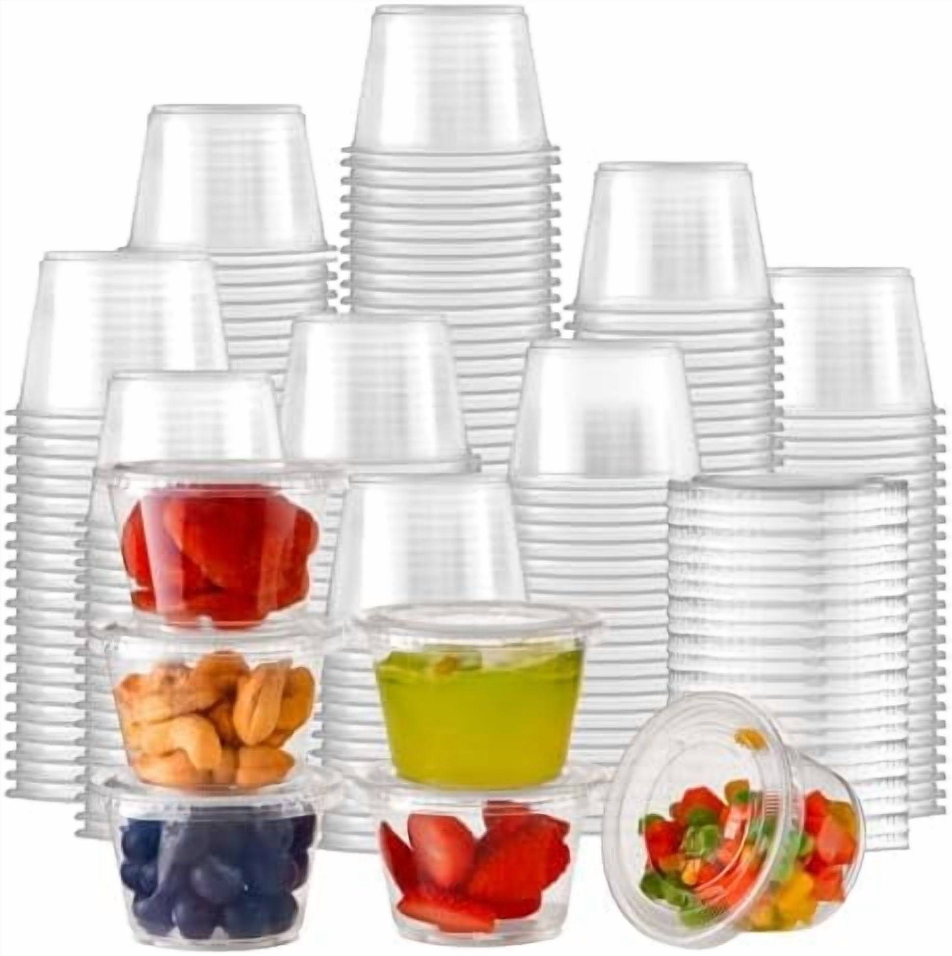 250 Pack 4 oz Jello Shot Cups with Lids, Disposable Souffle Portion ...